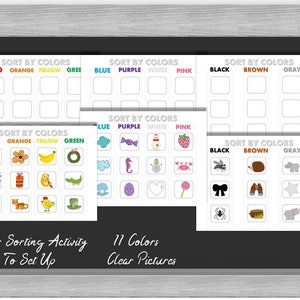 Sort by Colors Printable, Busy Binder, Printable Activity, Color ...