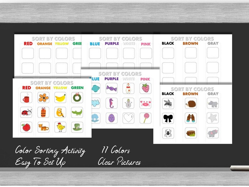 Sort by Colors Printable, Busy Binder, Printable Activity, Color ...