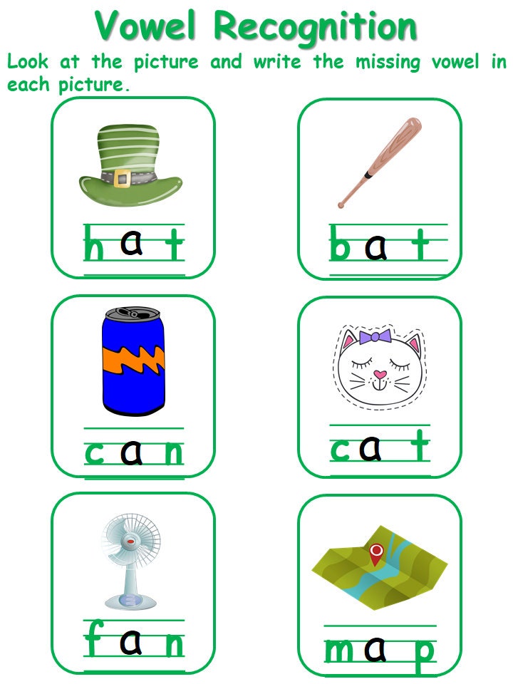 Learning Vowels, Vowel Sounds, Preschool Kindergarten Learning ...