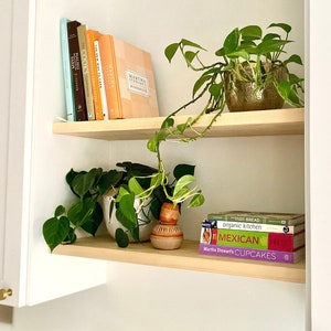 Custom Size Floating Wooden Shelves With Brackets Hardware - Etsy