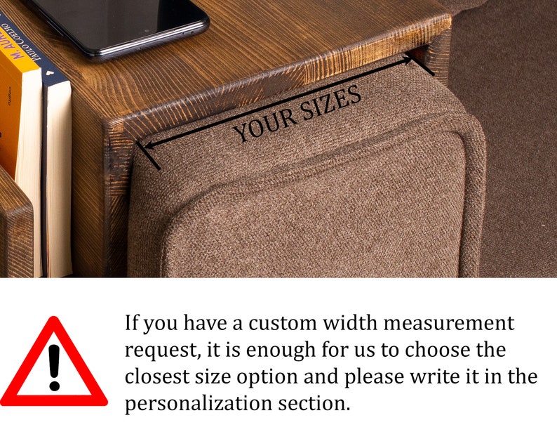 Sofa Arm Rest Table With Magazine Stand, Modern Wood Armrest Table ...