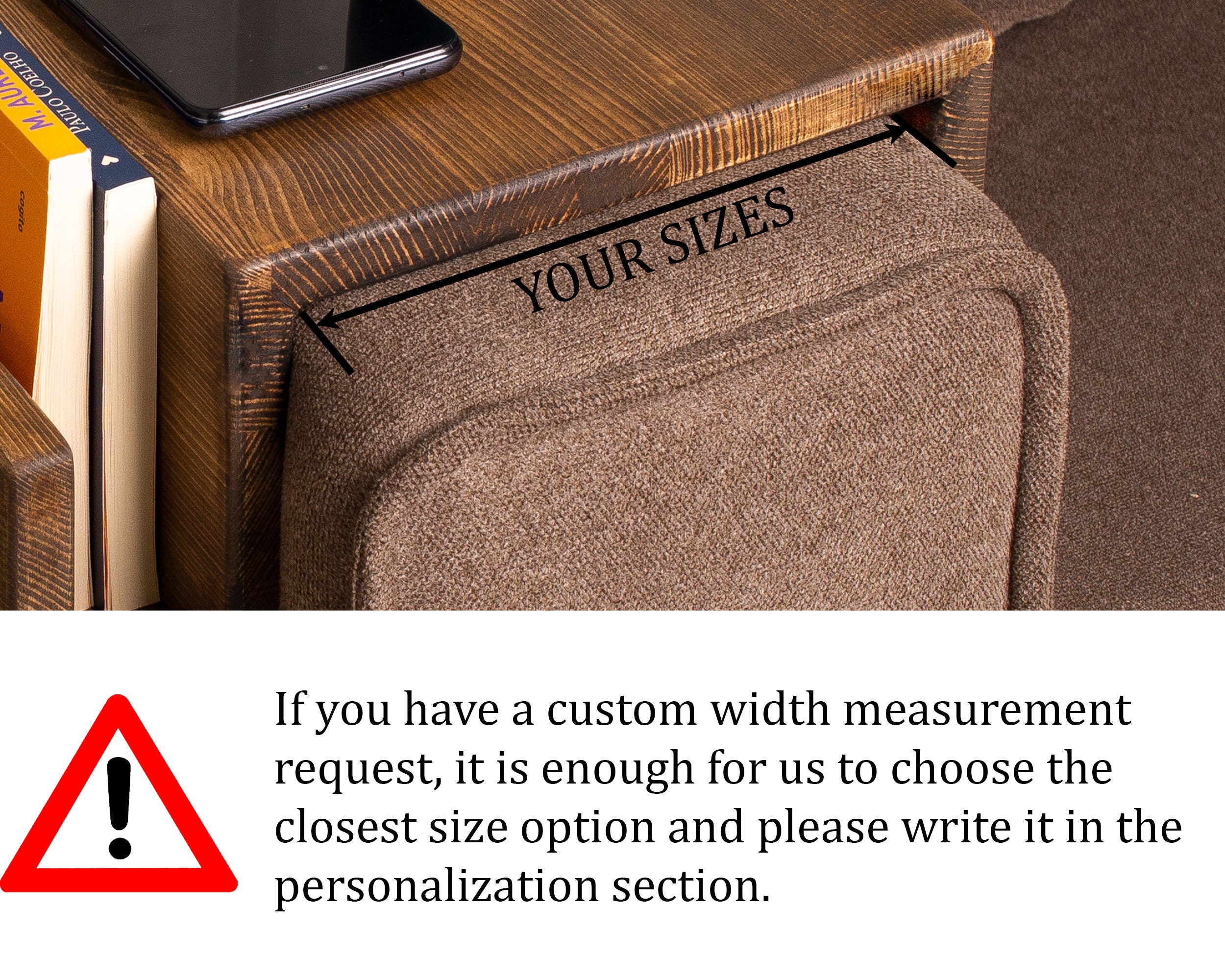 Couch Arm Rest Table With Magazine Stand Modern Wood Armrest - Etsy Canada