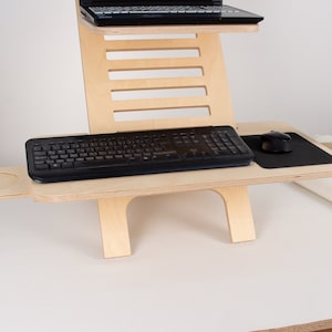 Adjustable Midi Wood Laptop Stand - Standing Desk Converter ...