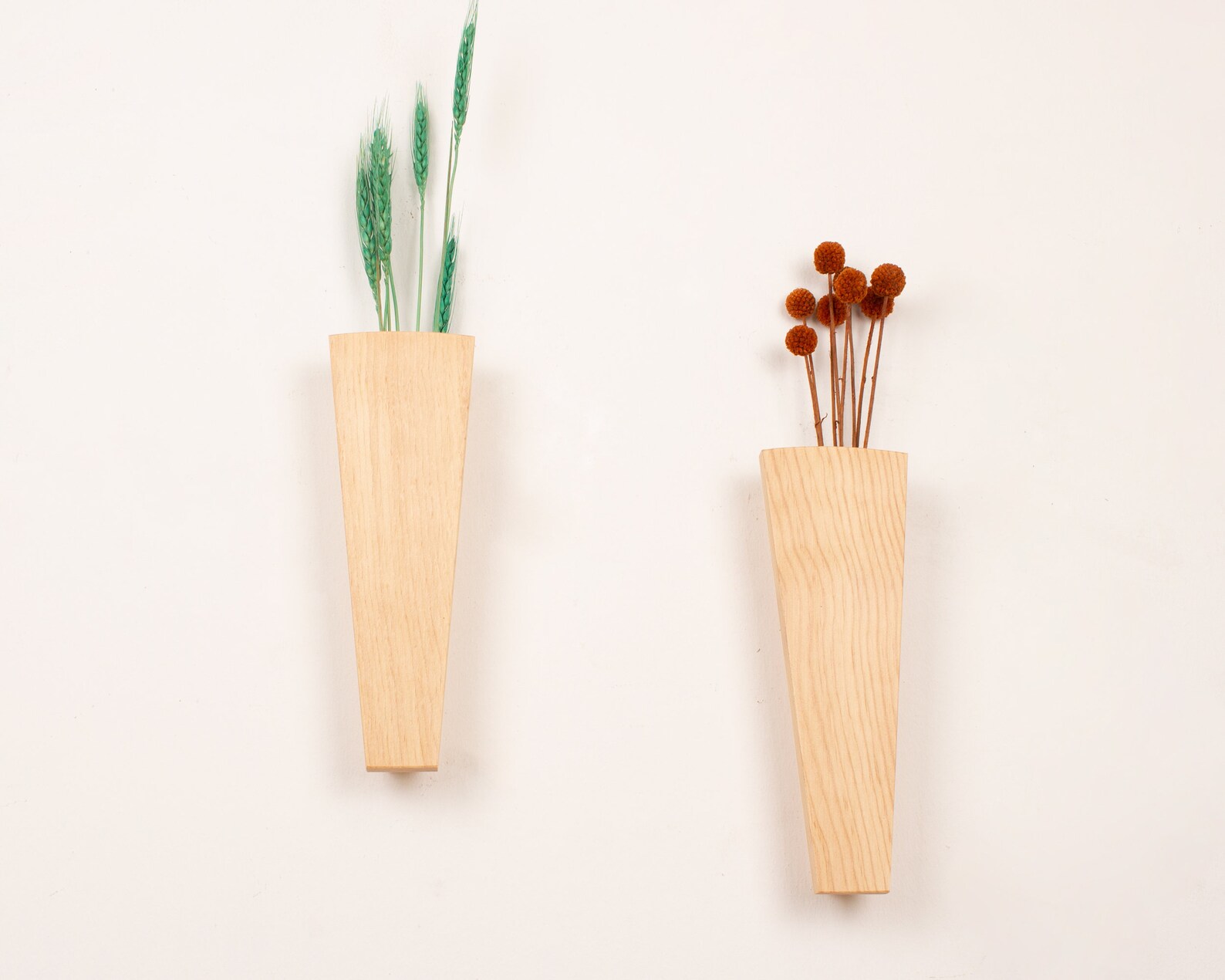 SMALL - Wood Wall Pocket | Faux Flower Holder | Wooden Wall Vase | Wall ...