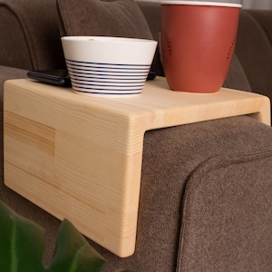 Handcrafted Wood Armrest Table, Simple and Functional Couch Tray, Sofa ...