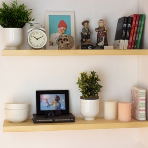 Custom Size Floating Wooden Shelves With Brackets Hardware Included ...