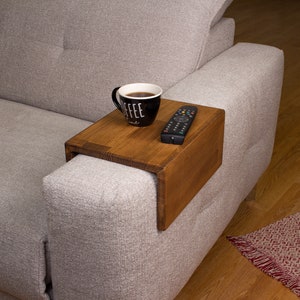 Modern Wood Armrest Table, Simple and Functional Couch Tray, Sofa Arm ...