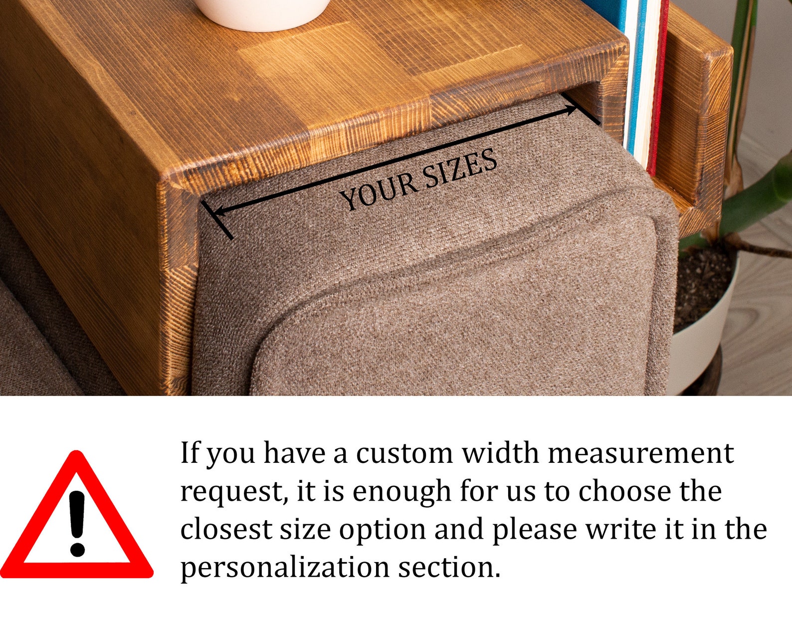 Functional Wood Armrest Table, Couch Arm Rest Table With Magazine Stand ...