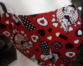 Betty Boop Face Mask 2 PM2.5 Filters USA Betty Boop, Fabric Face Mask ...