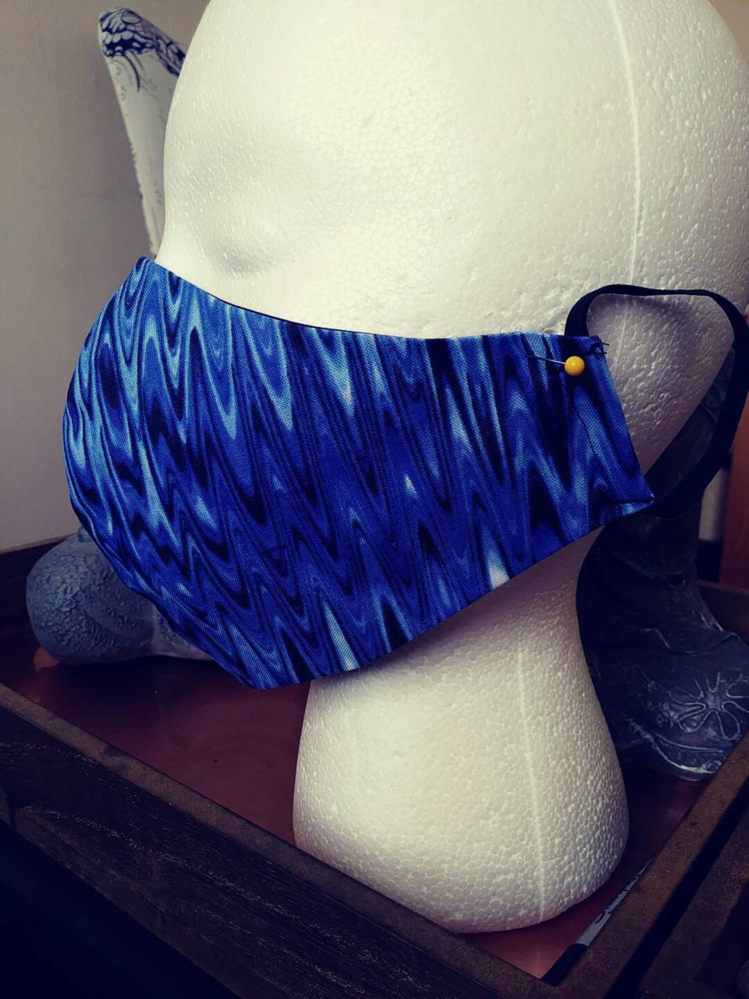 Blue Abstract Face Mask - Etsy