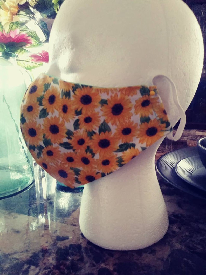 Sunflower Face Mask - Etsy