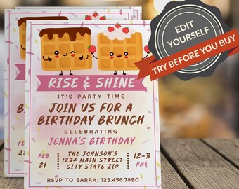 Waffle Party Invitation | Etsy