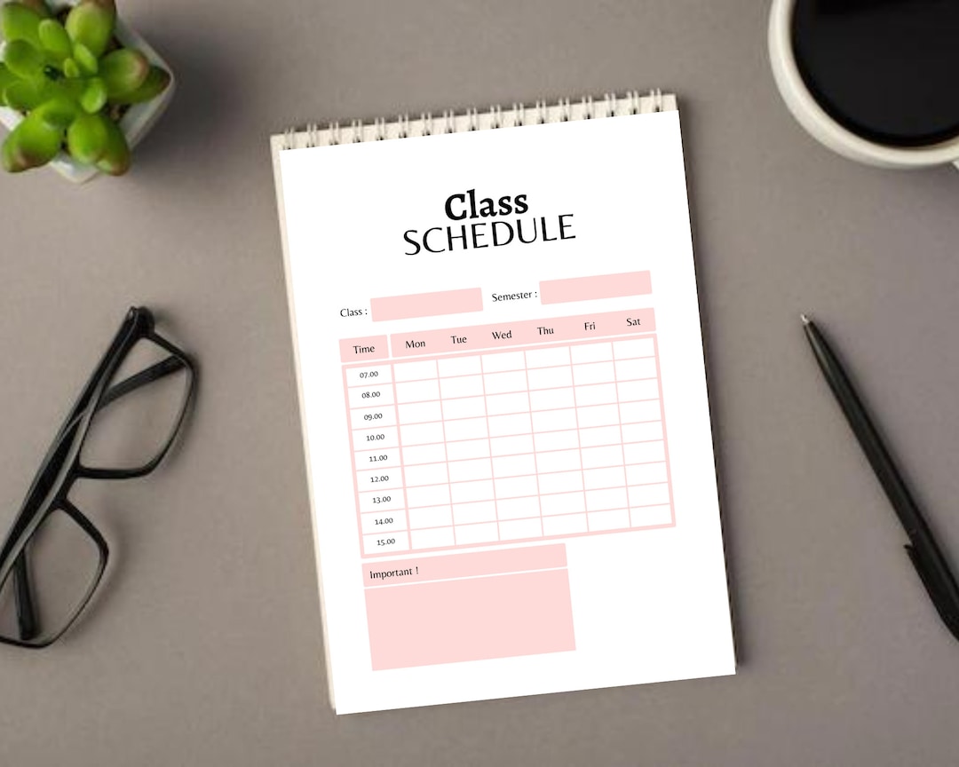 CLASS SCHEDULE | Digital Planner | Printable Planner | Digital Download ...