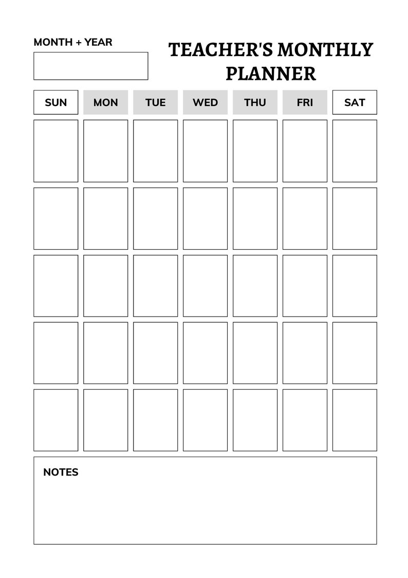 PRINTABLE TEACHERS PLANNER | Digital Planner | Printable Planner ...