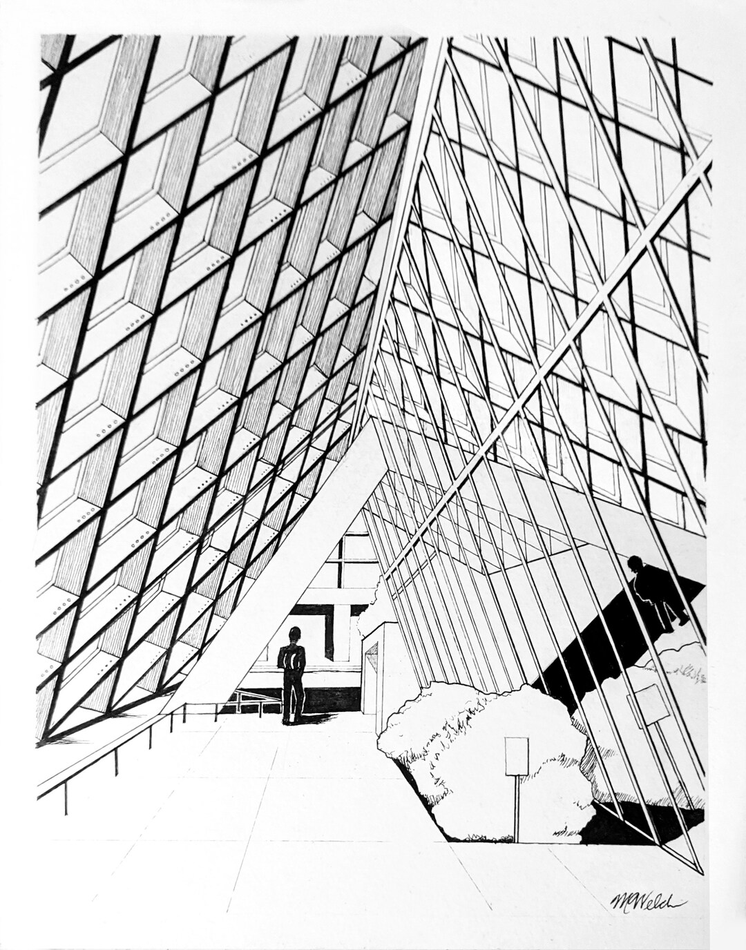 Seattle Public Library Pen and Ink Print - Etsy