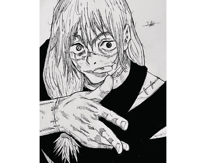 Mahito, Hand-drawn, JJK, Jujutsu Kaisen, Disaster Curse, Shibuya Arc ...