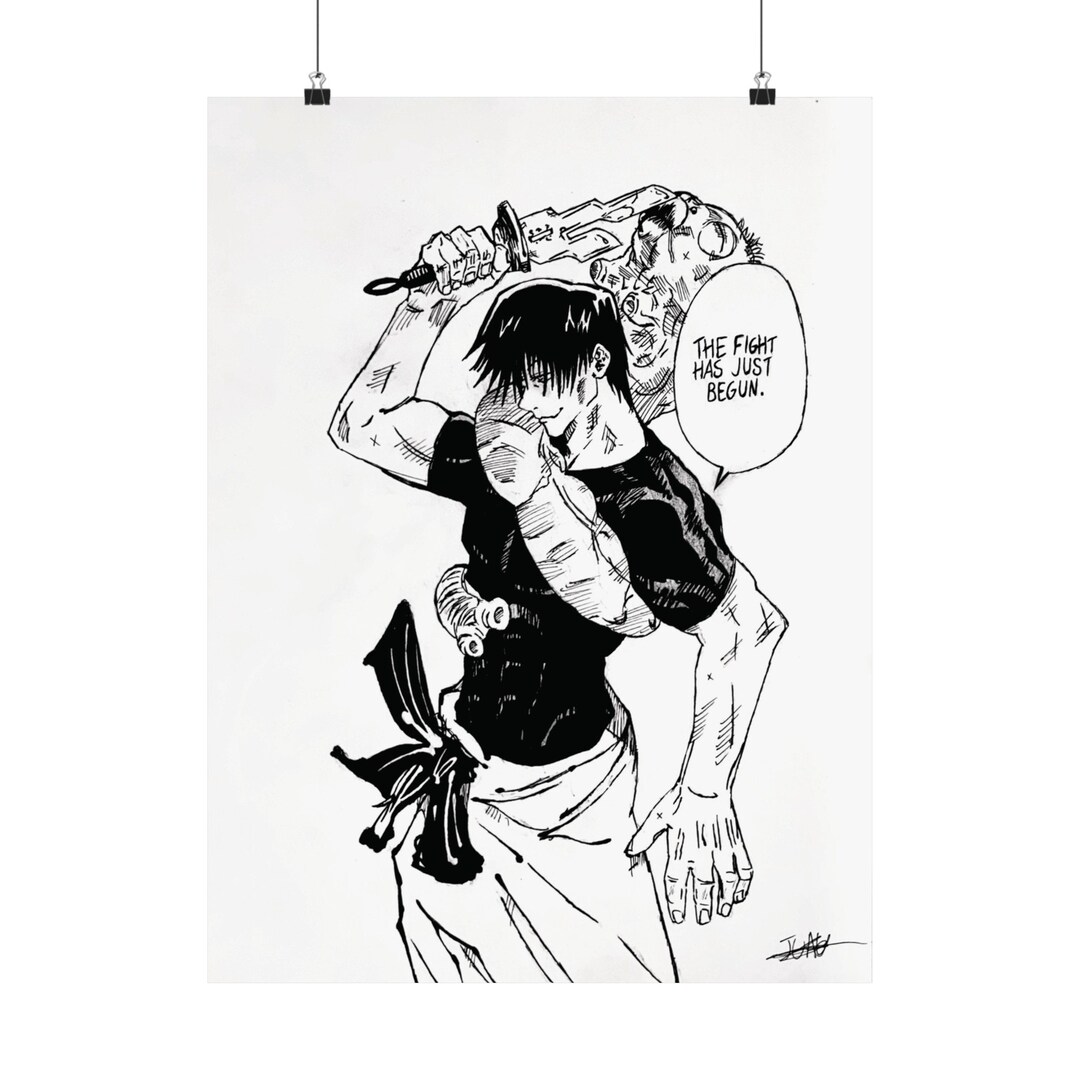 Toji Fushiguro, Hand-drawn, JJK, Jujutsu Kaisen, Poster Print, Wall ...