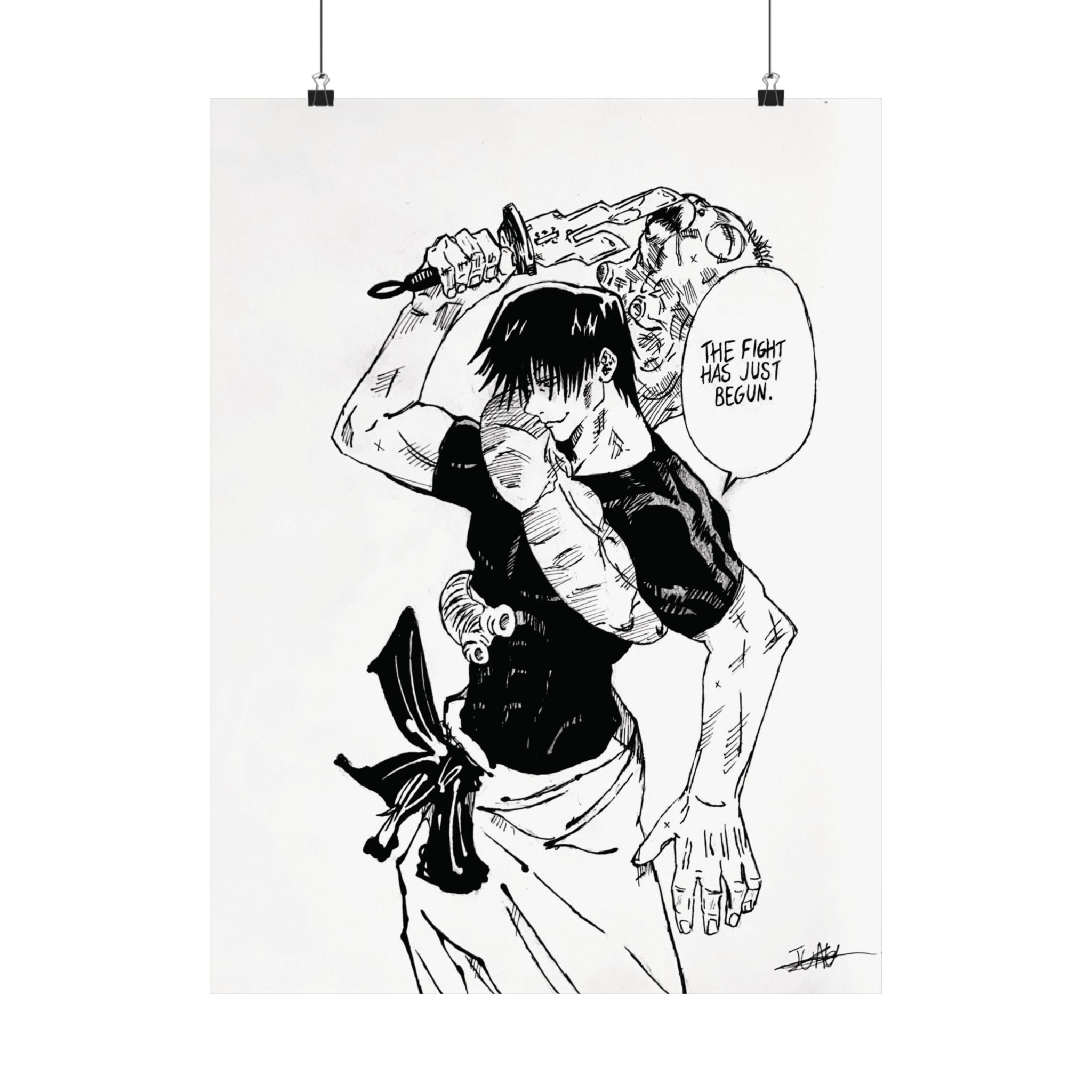Toji Fushiguro, Hand-drawn, JJK, Jujutsu Kaisen, Poster Print, Wall ...