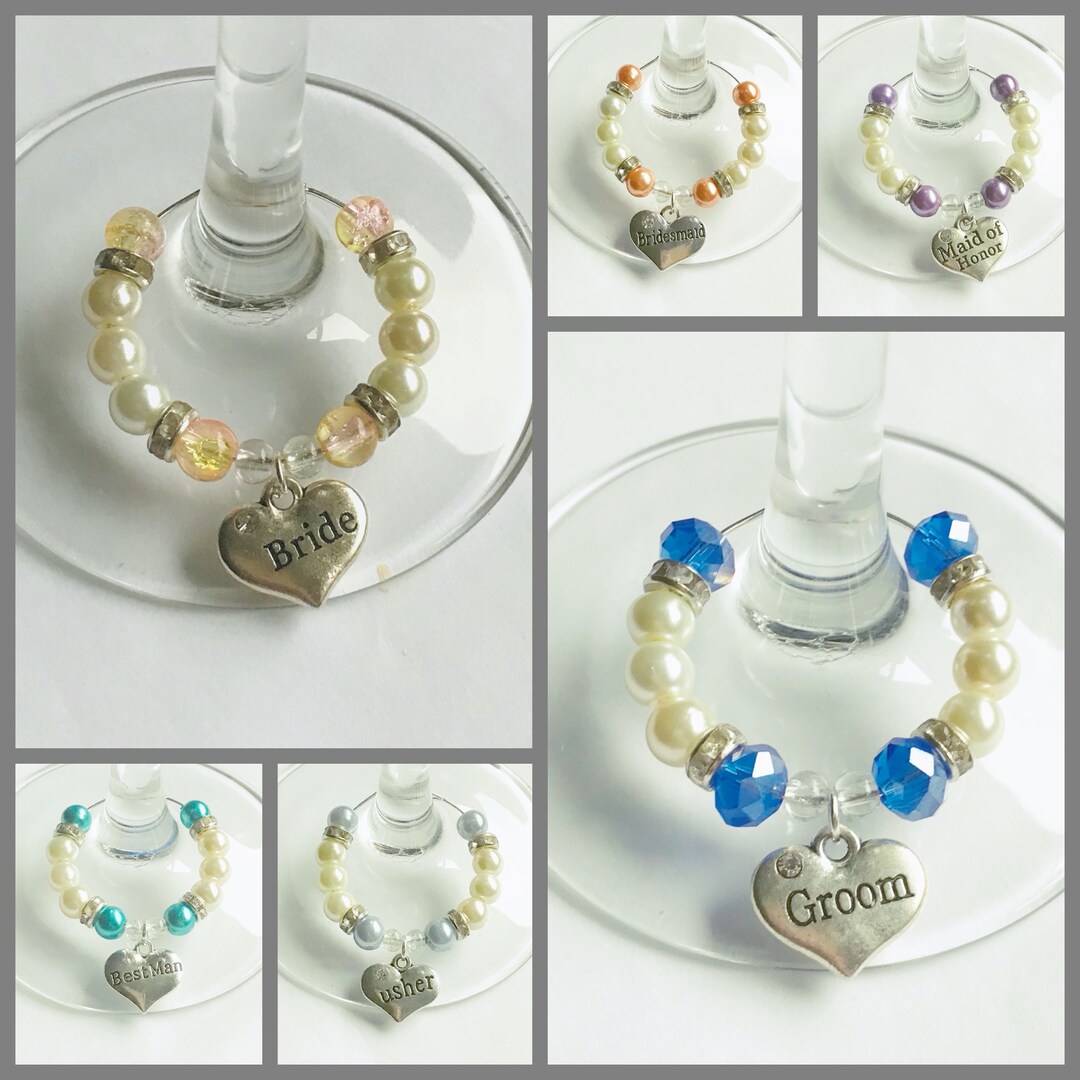 Wedding Day Glass Charms (favours/gifts), Bridal Party/family) Various ...