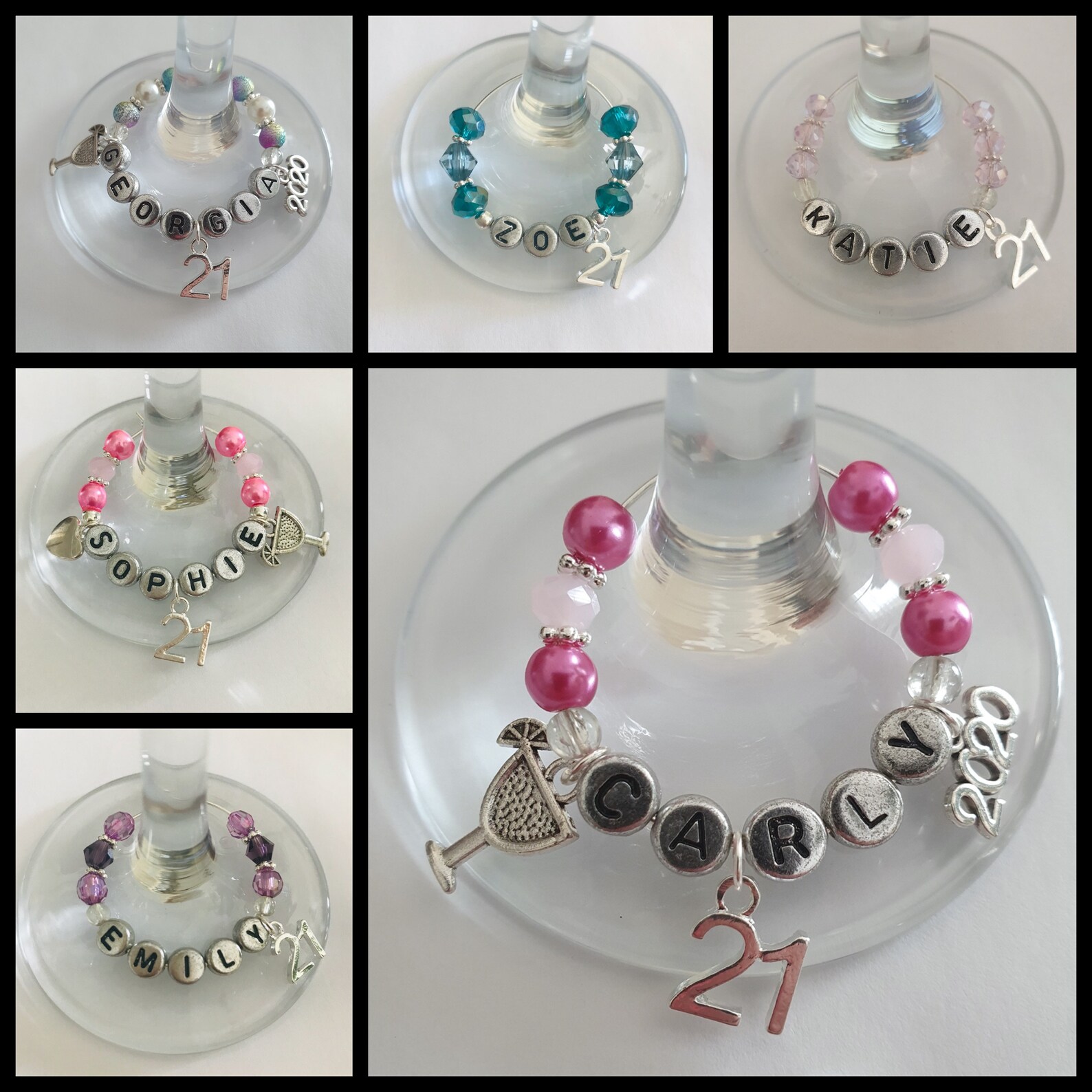 Happy 21st Birthday Wine/gin Glass Charm personalised With - Etsy