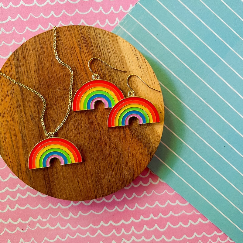 Rainbow Necklace - Etsy