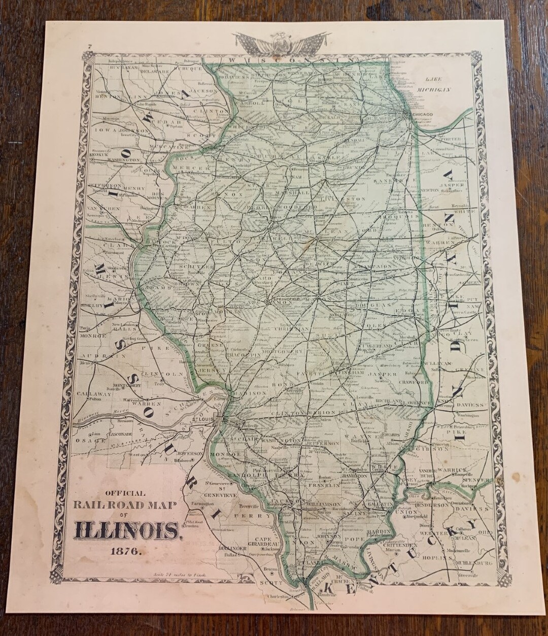 Illinois Railroad Map - Etsy