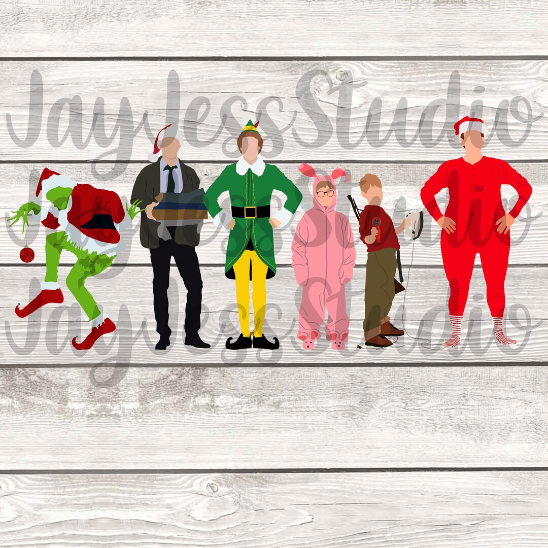 Christmas Movie Characters, Faceless Art, Digital Download, Jpg, Png ...
