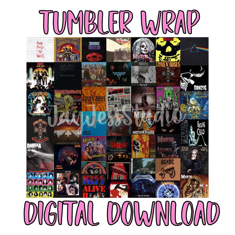 Rock Band Album Covers, Skinny Straight Tumbler Wrap, 20oz, 30oz - Etsy