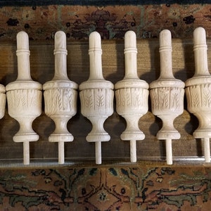 Solid Oak Unfinished Decorative Wood Finials - Etsy
