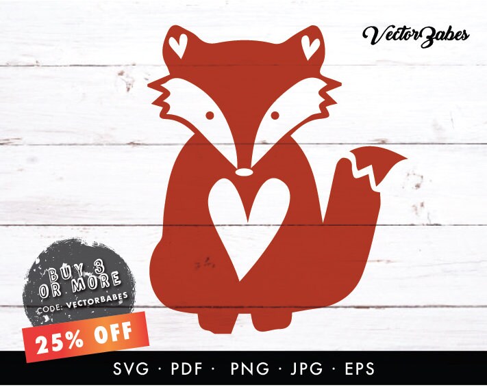 Love Fox Cute Fox Heart Fox SVG Cut File Printable - Etsy