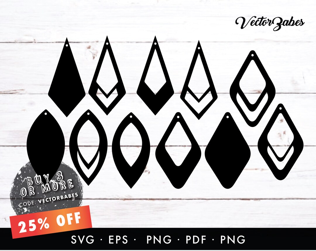 Leather Earring Cut File | Boho Tear Drop Earrings | Pendant | Laser ...