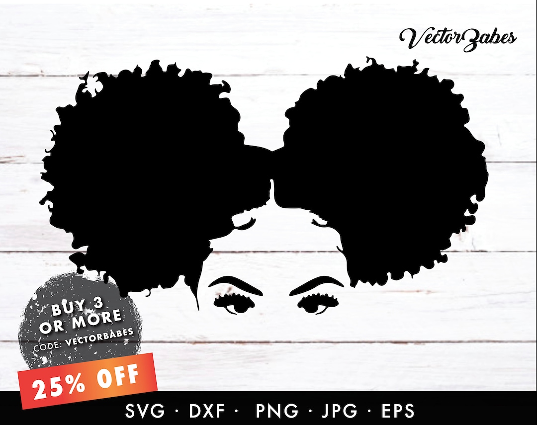 Cute Puffs | Natural Hair | Logo Element | Vector Cricut SVG PNG EPS - Etsy