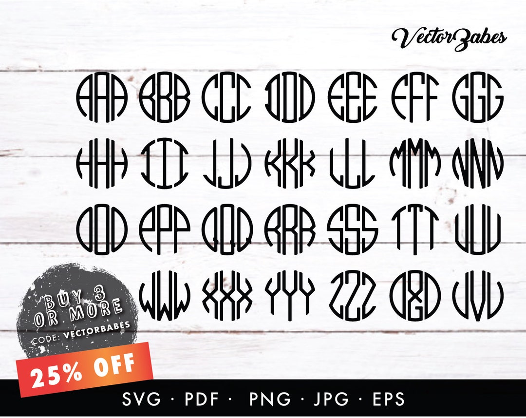 Monogram | Complete Alphabet | Initials | SVG PNG EPS | Silhouette ...