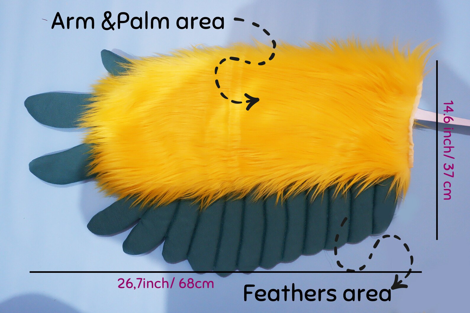 Custom Any Color Partial Fursuit Bird Wings for Furry - Etsy