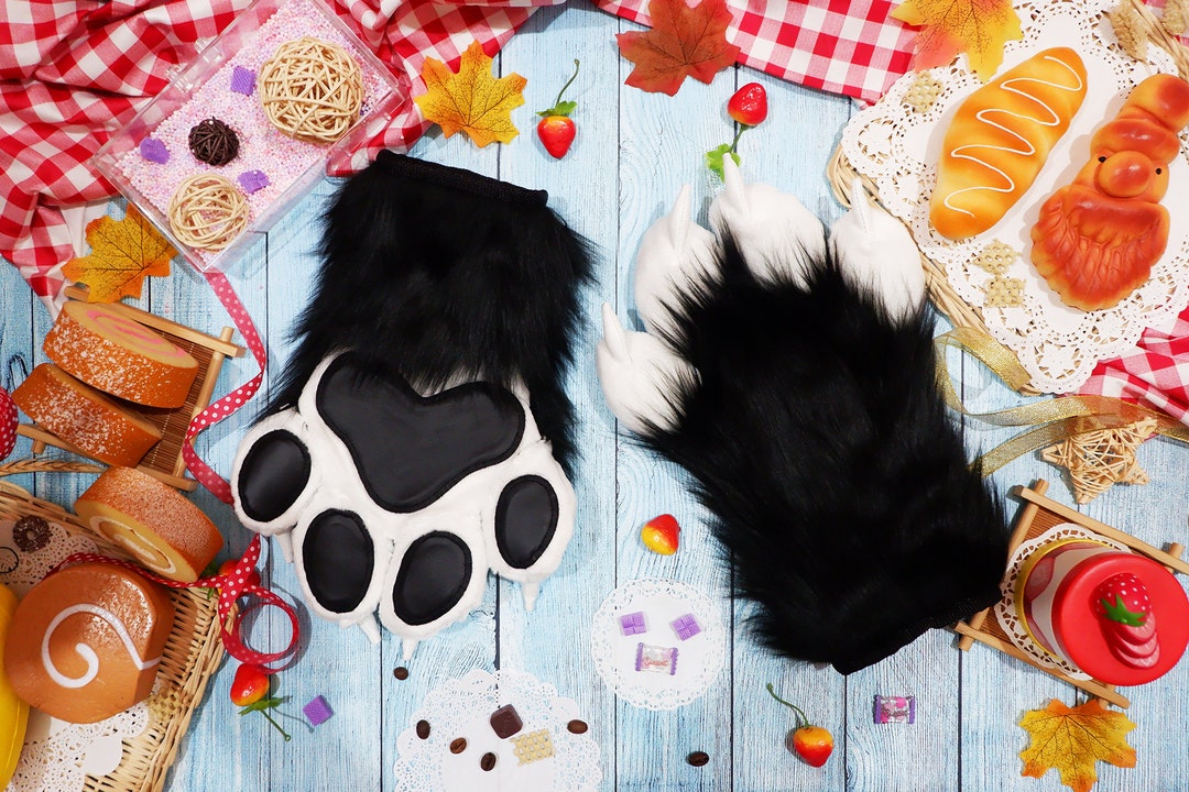 Custom Fursuit Hand Paws: Fluffy Furry Partial With Leather Pads - Etsy