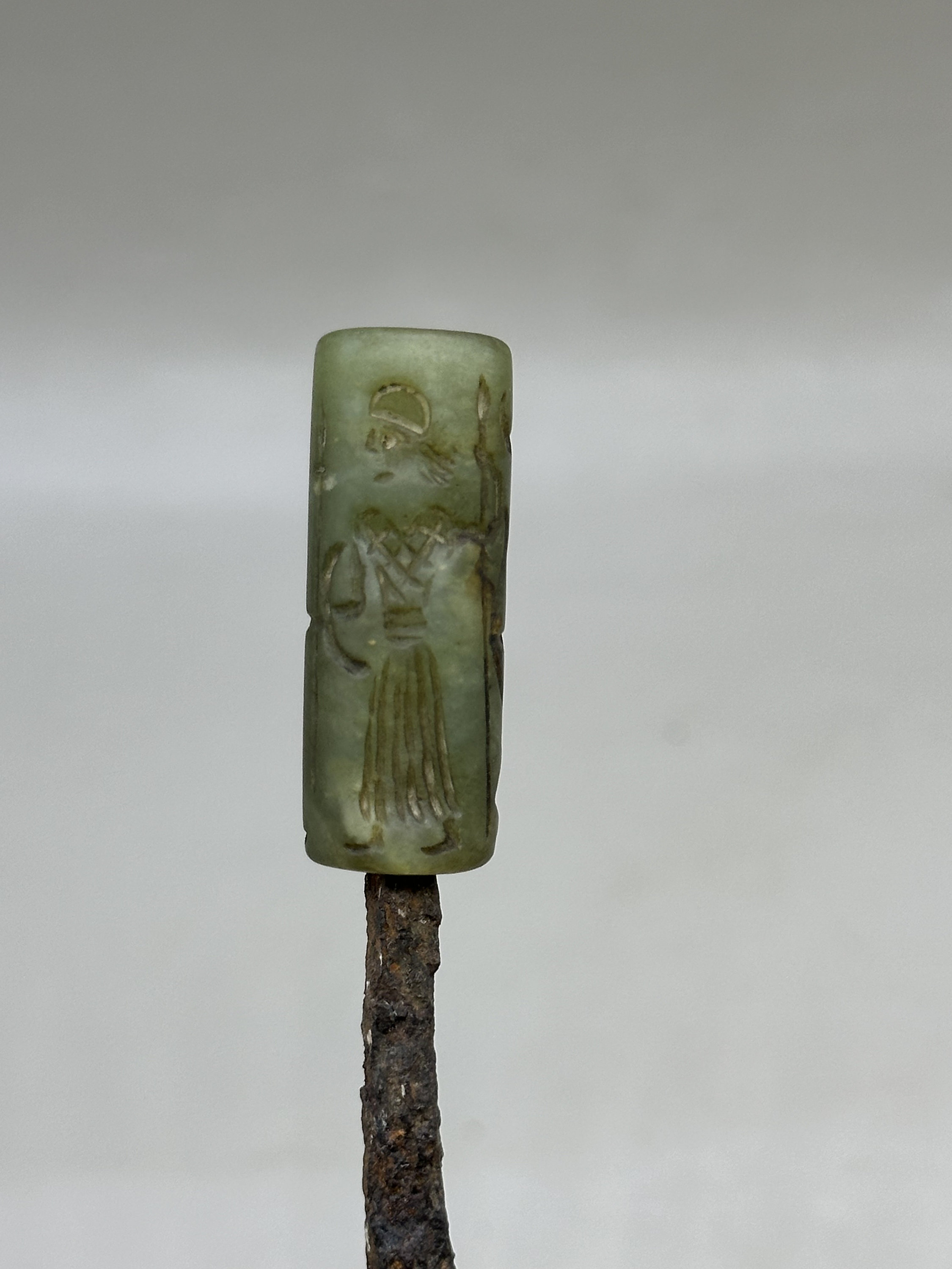 Roman Greek Cylinder Seal Incredibly Intaglio With Semi Precious Stone ...