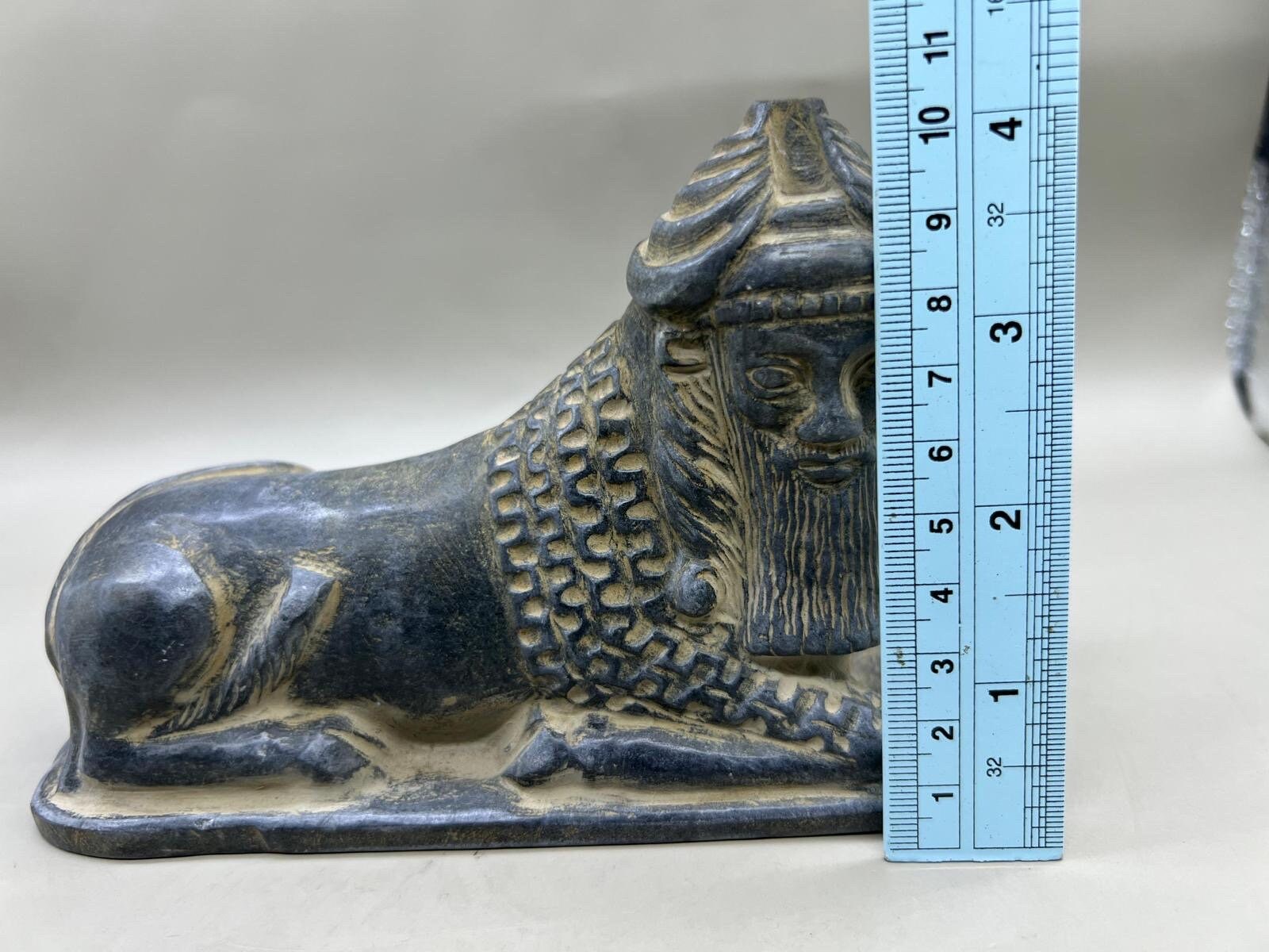 Ancient Near Eastern Bull Body and Male Head in Black Stone - Etsy