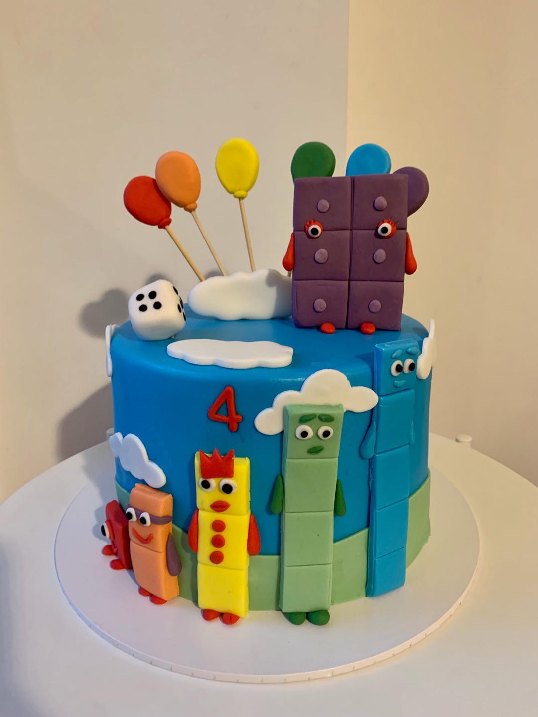 Edible Numberblocks Inspired Handmade Fondant Cake Topper Cake ...