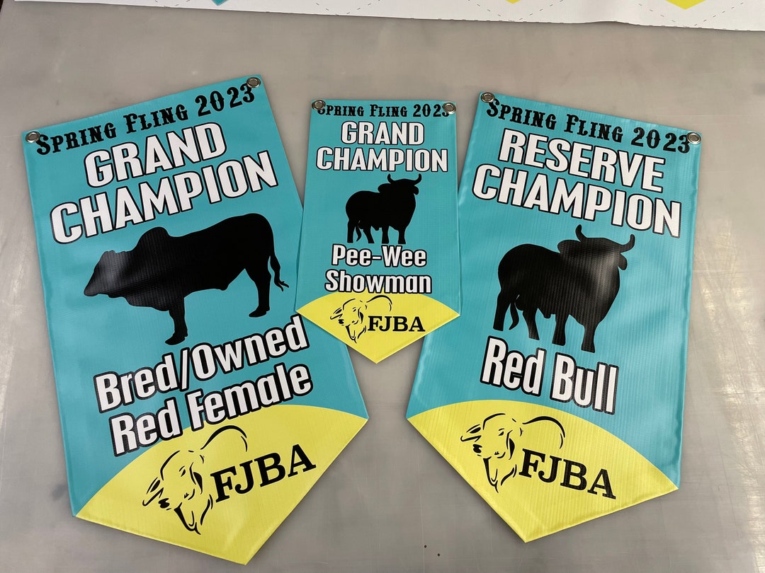 Shaped Livestock Show Award Banner, Jackpot Awards, County Fair Grand ...