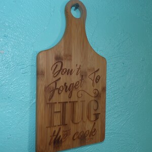 Hug the Cook Engraved Cutting Board Great Mothers Day Cutting Board Gift Cook Gift Engraved ...
