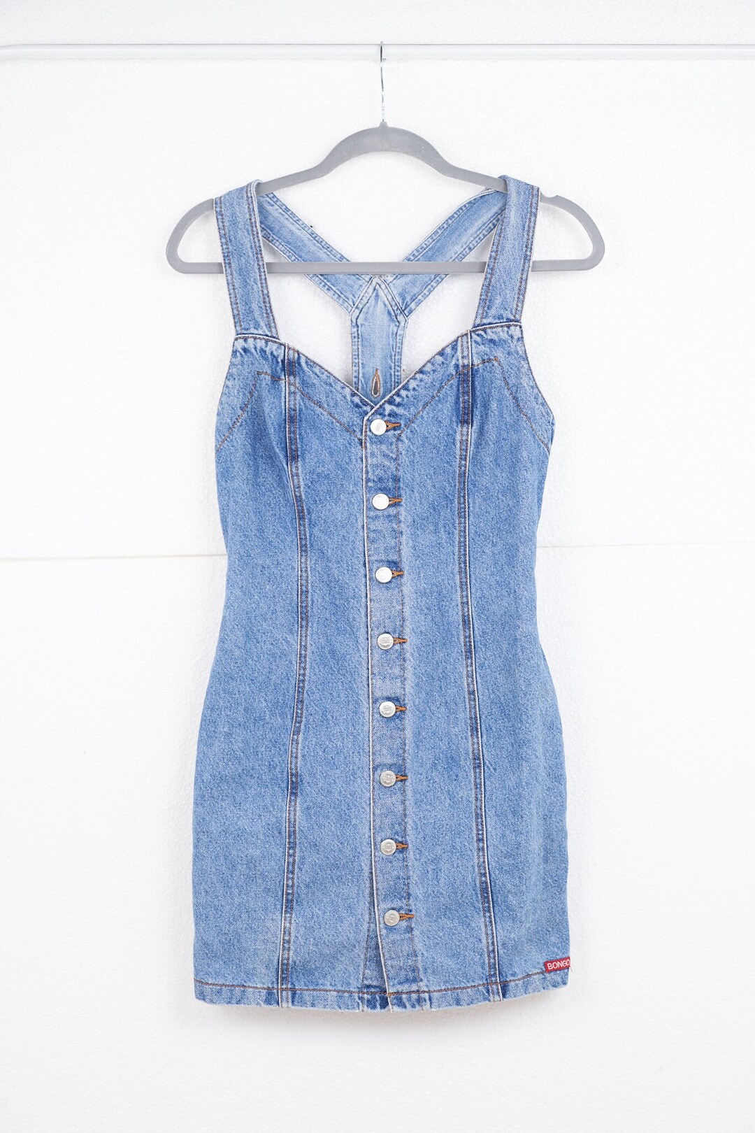 90s Vintage Bongo Denim Button Front Dress - Etsy