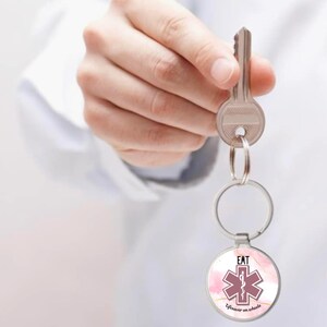 EMT/ Paramedic/ Metal Keyring/ Round Keyrings/ First Responder Gifts ...