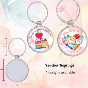 Teacher/ Metal Keyring/ Round Keyrings/ Educator Gifts/ Teacher ...