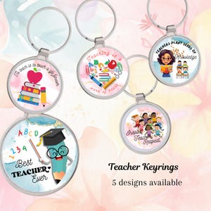 Teacher/ Metal Keyring/ Round Keyrings/ Educator Gifts/ Teacher ...