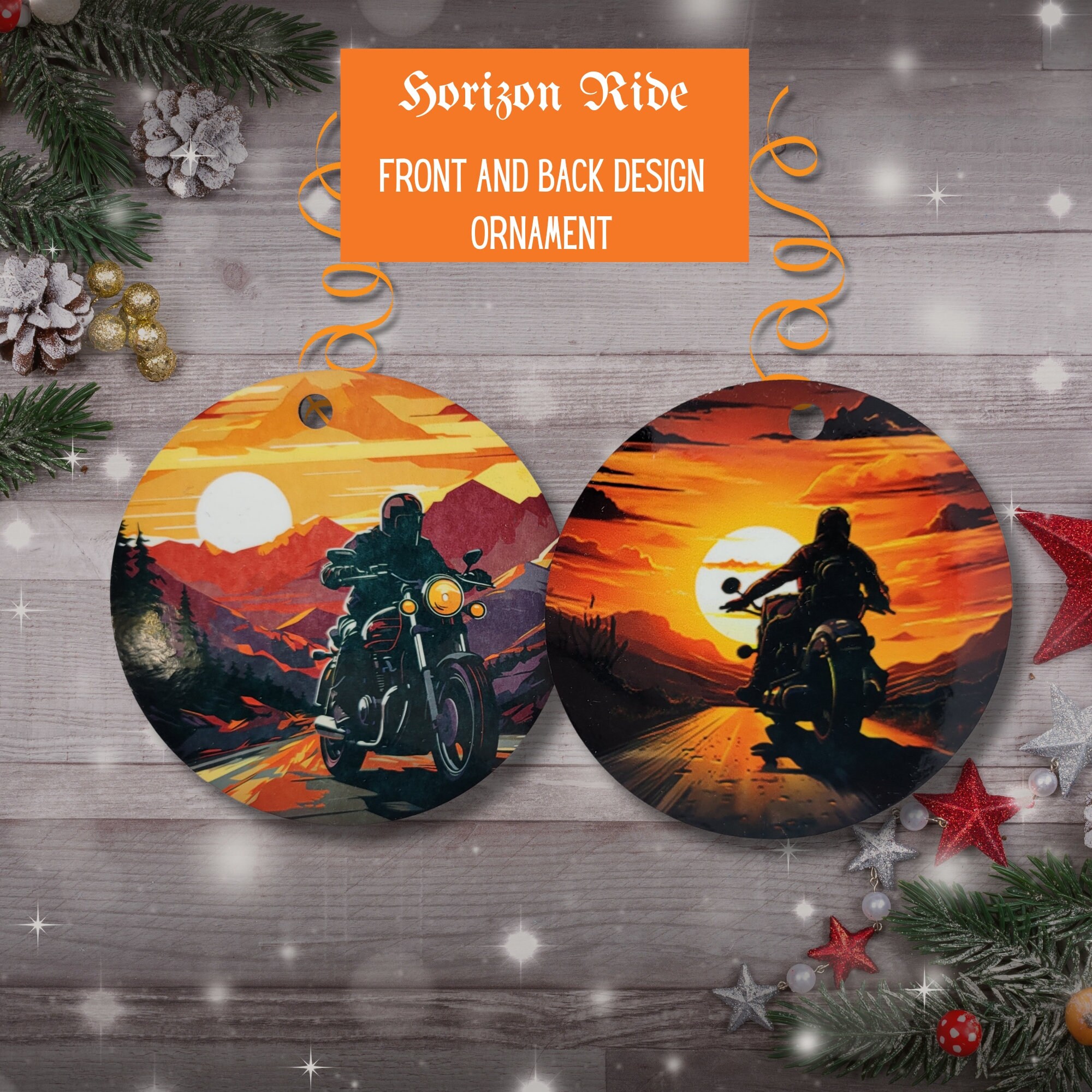 Motorcycle Ornaments, Tree Decorations, Handmade, Tree Ornaments, Biker ...