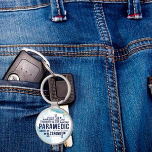 EMT/ Paramedic/ Metal Keyring/ Round Keyrings/ First Responder Gifts ...