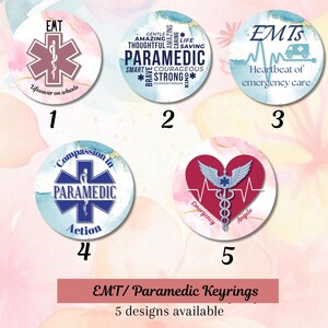 EMT/ Paramedic/ Metal Keyring/ Round Keyrings/ First Responder Gifts ...