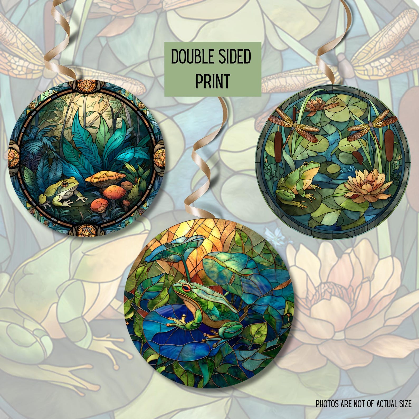 Stained Glass Frog Ornaments, Ornament Set, Tree Decorations, Handmade ...