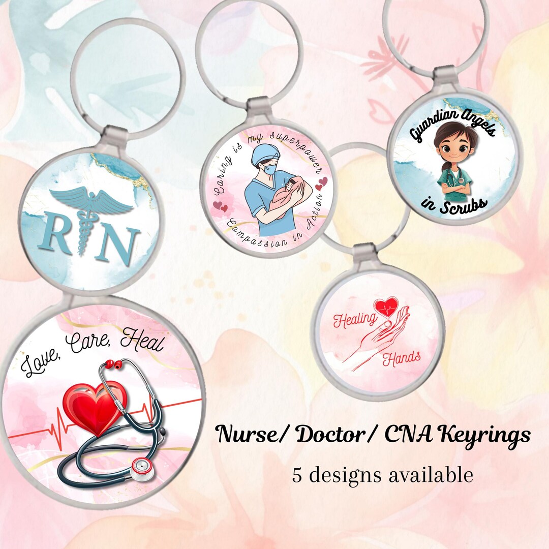 Nurse/ Doctor/ CNA/ Round Keyrings/ Medical Team Gifts/ Appreciation ...