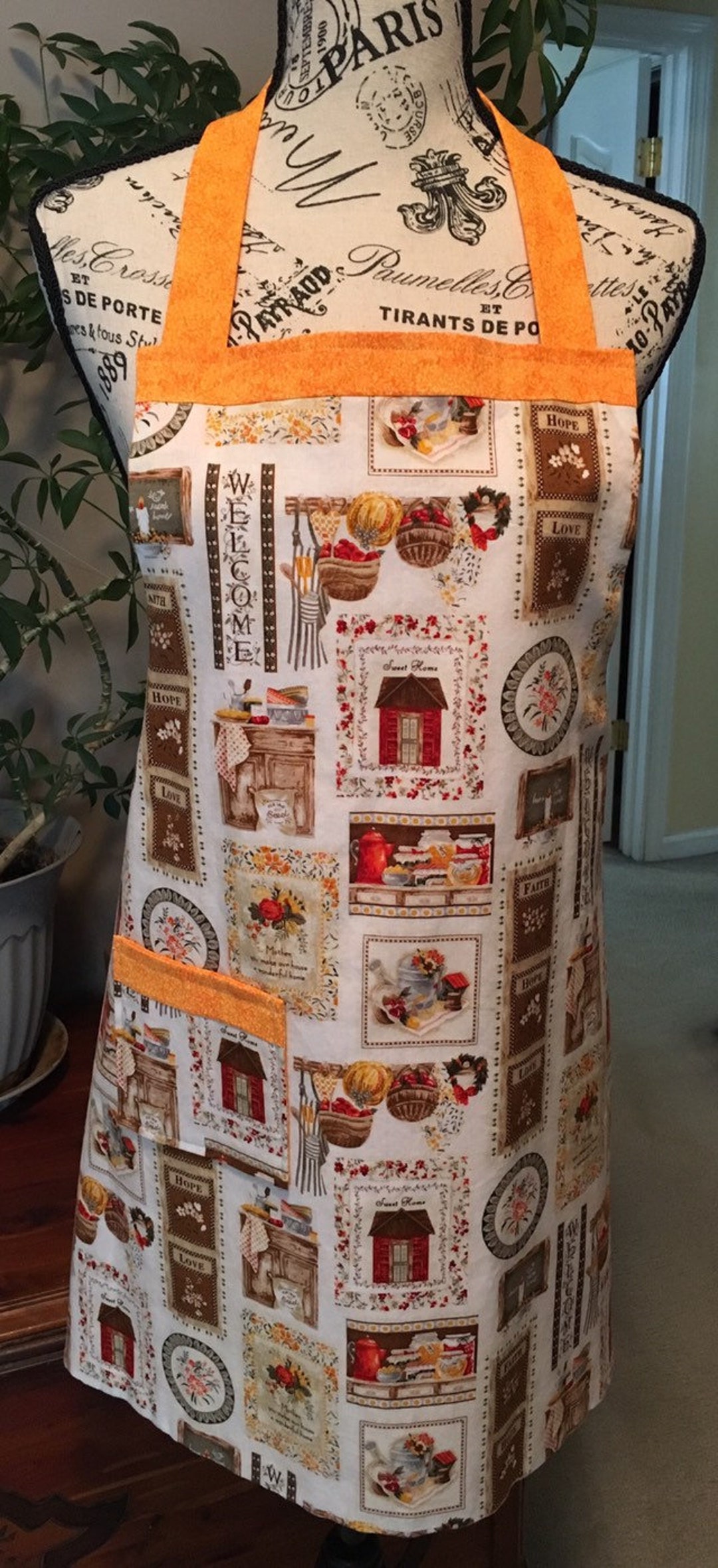 Rustic Orange Apron - Etsy